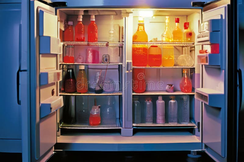 Lab Refrigerator a Laboratory Refrigerator with Its Door Open S Stock ...