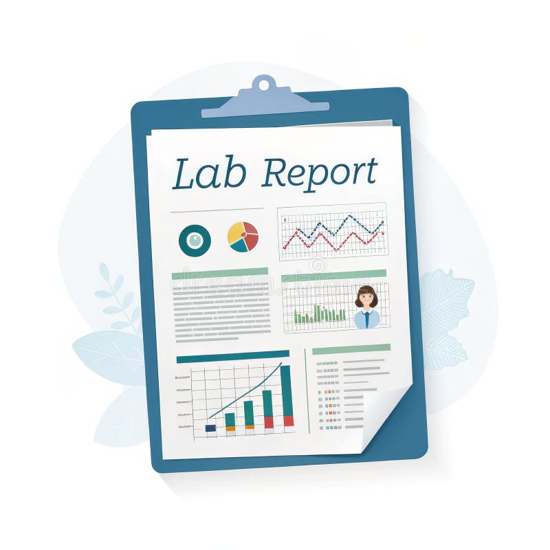 Lab Report Clipboard Illustration Charts, Graphs, Data Analysis ...