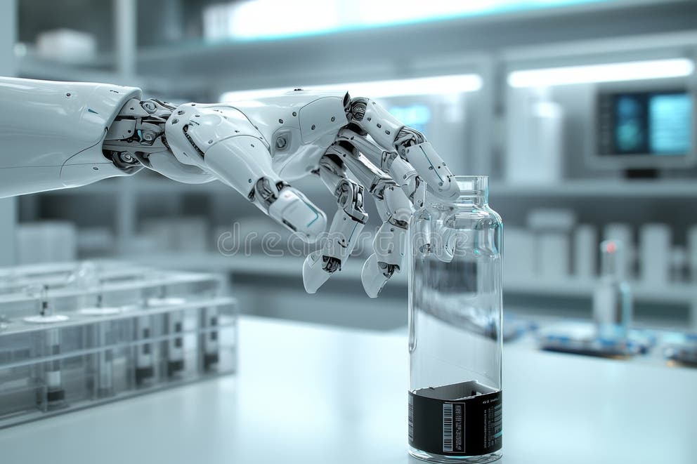 Lab Research on Batteries with a Robot Stock Photo - Image of lithium ...