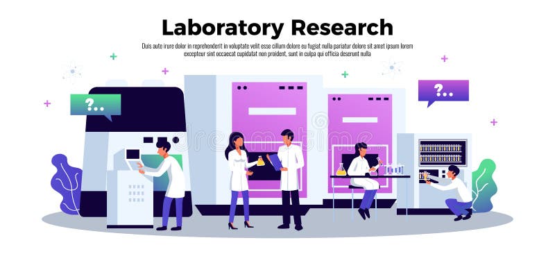 Lab Research Horizontal Banner Stock Vector - Illustration of pharmacy ...