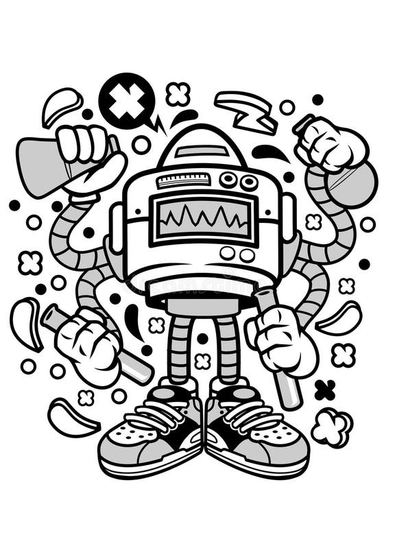 Lab Robot Monster stock illustration. Illustration of character - 323001442