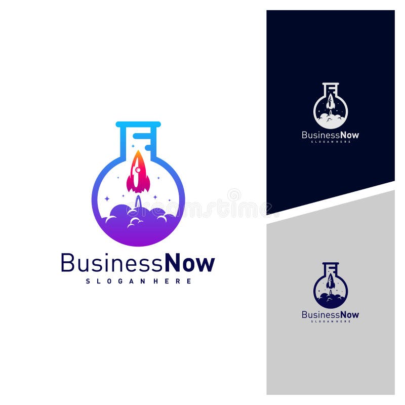 Lab Rocket Logo Design Vector Template, Illustration Rocket Design ...