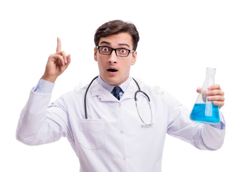 Scientist - Isolated on White Stock Image - Image of chemistry, beaker ...