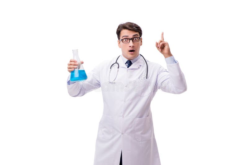 The Lab Scientist Isolated on White Background Stock Image - Image of ...