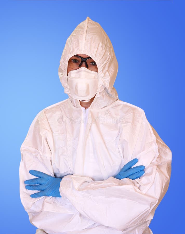 Lab Scientist in Safety Suit Holding Board with Word Ebola Stock Photo ...