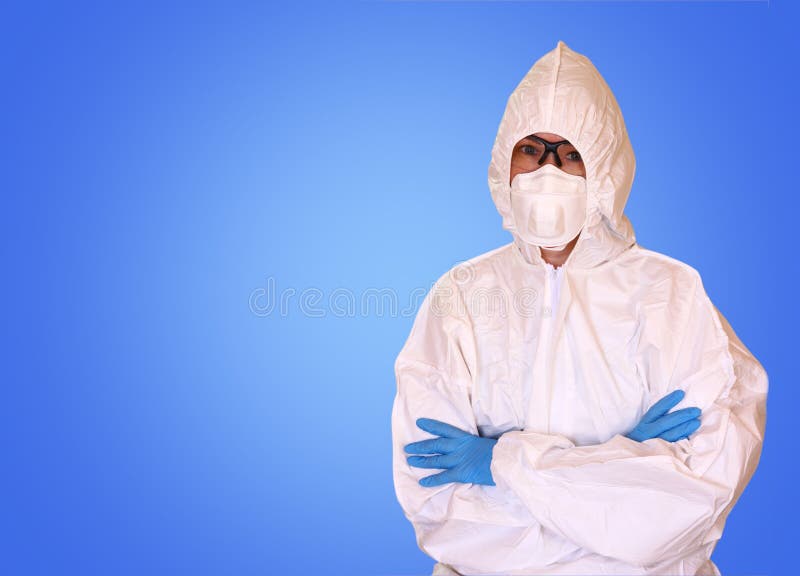 Lab Scientist in Safety Suit Holding Board with Word Ebola Stock Photo ...