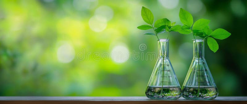 Lab Setting for Botanical Research Using Green Plant Leaves Stock Image ...