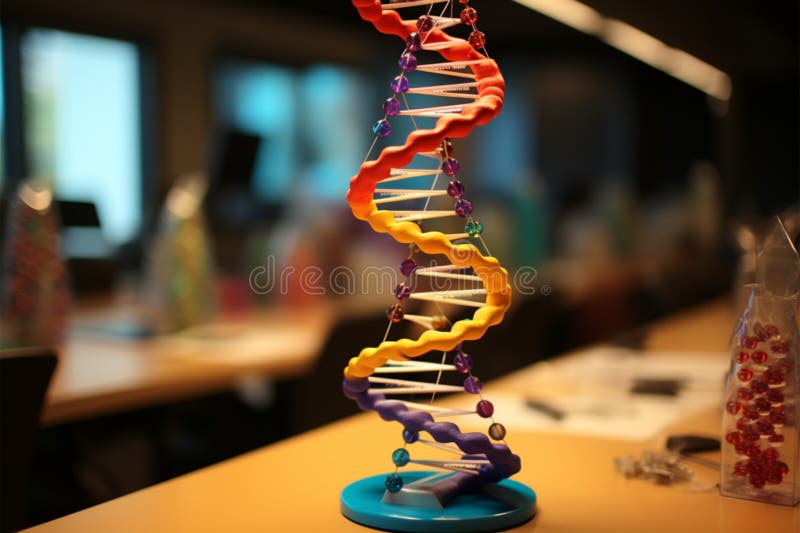 Lab Setting DNA Model Displayed on the Table Stock Illustration ...
