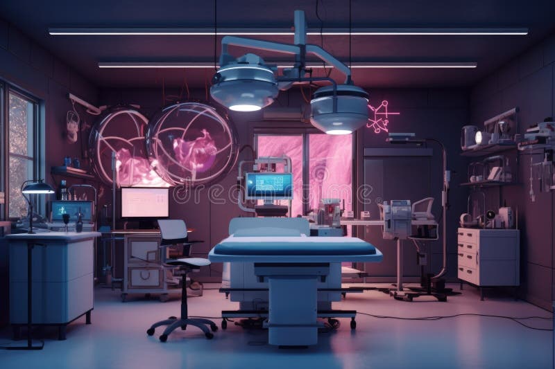 Lab Setup with Ai-assisted Medical Equipment Stock Illustration ...