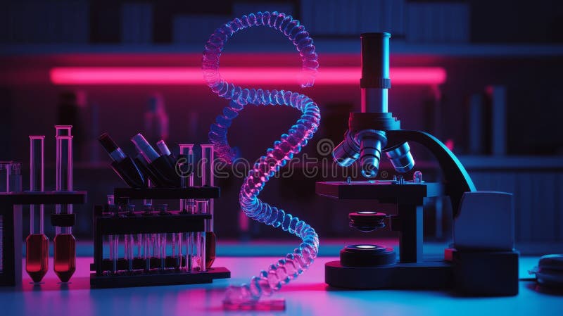 A Lab Setup Featuring Genetic Testing Tools and DNA Samples Showcases ...