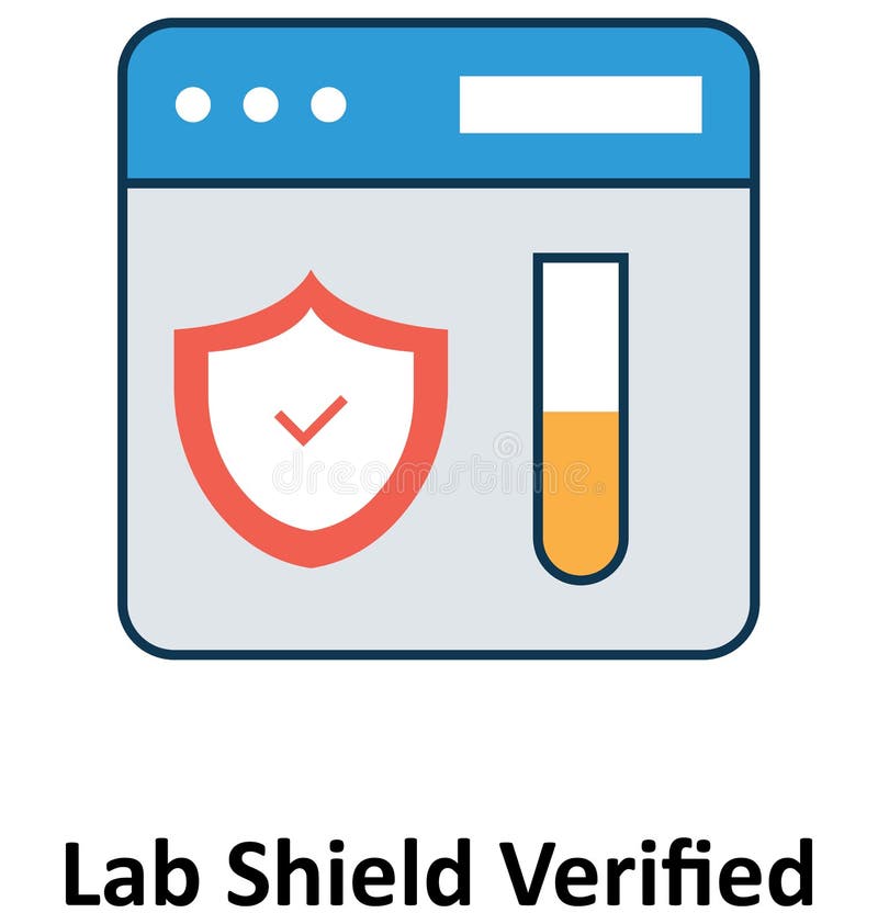 Lab Shield Verified Isolated and Vector Icon for Technology Stock ...