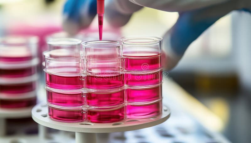 Lab Tech Conducting Bacterial Tests with Reagents in a Microlab Stock ...