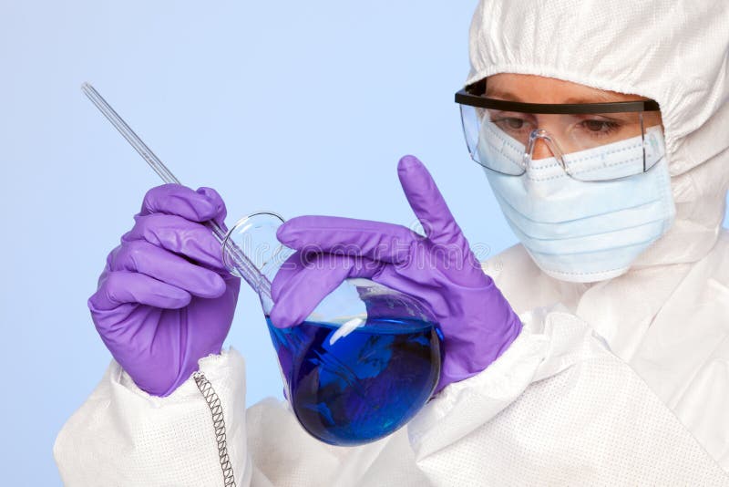Lab Technician with a Chemical Flask Stock Photo - Image of biological ...
