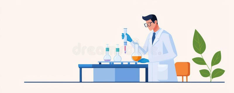 Lab Technician Conducting Product Tests, Quality Control Lab, Flat ...