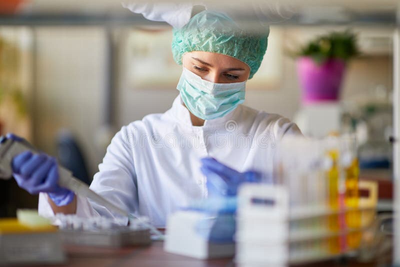 Lab Technician Doing Analysis of Blood Stock Photo - Image of analizing ...