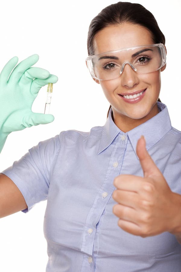 Lab Technician Giving a Thumbs Up Stock Photo - Image of laboratroy ...