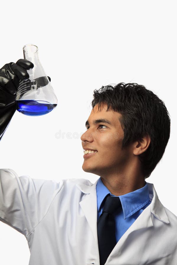 Lab Technician Holding a Flask Stock Image - Image of experiment ...