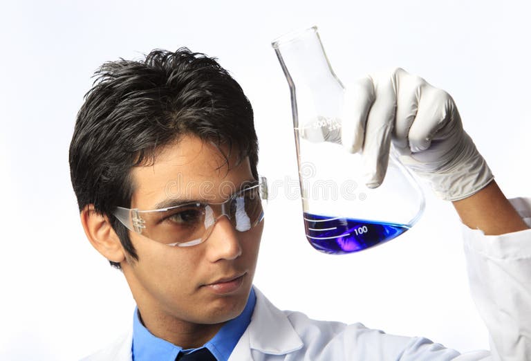 Lab Technician Holding a Flask Stock Image - Image of experiment ...