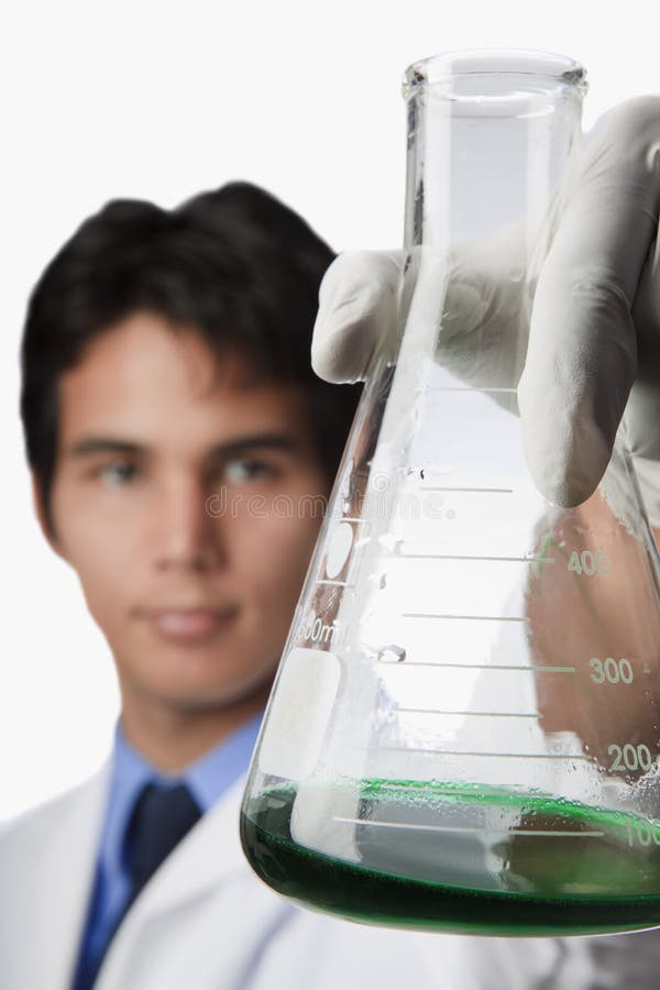 Lab Technician Holding a Flask Stock Image - Image of experiment ...
