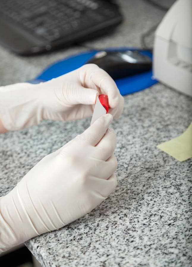 Technician Labeling Test Tube in Lab Stock Photo - Image of science ...