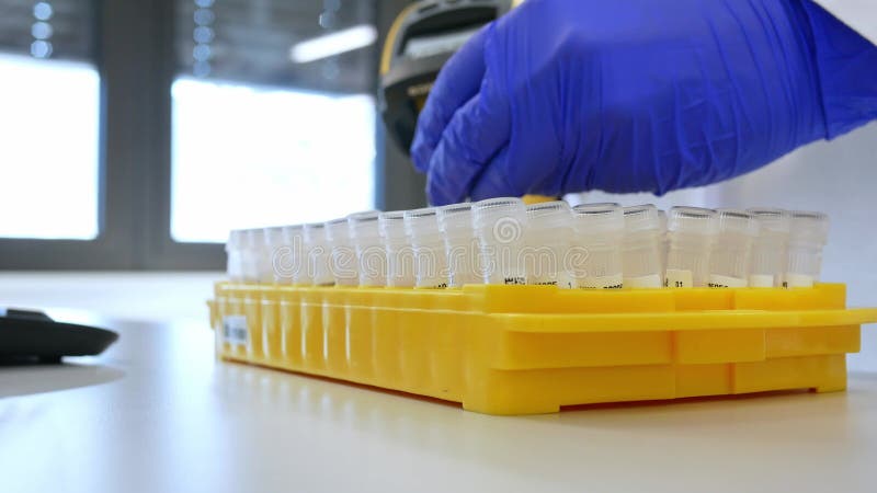 AI Lab Technician Scans Chemical Bottle QR Code Stock Footage - Video ...