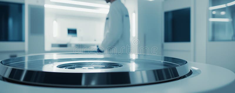 Lab Technician Performs Calibration of a Centrifuge in a Modern ...