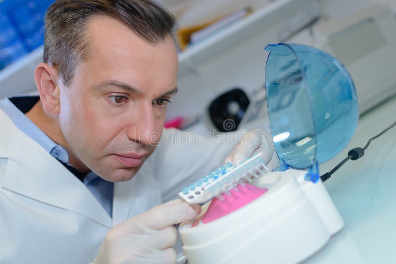 Lab Technician Studying Sample Stock Image - Image of pharmaceutical ...