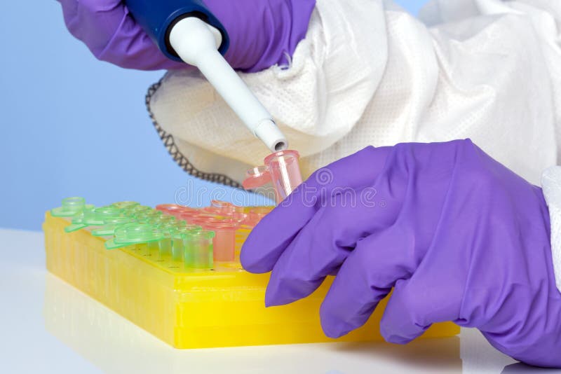 Lab Technician Using a Pipette Stock Image - Image of biological ...