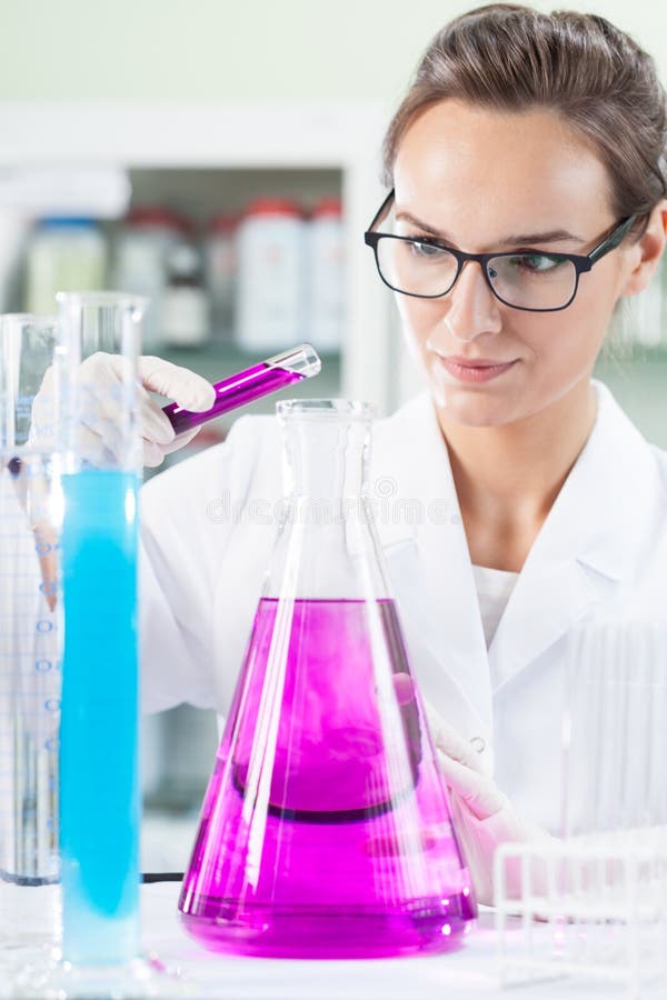 Lab technician during work stock image. Image of glasses - 45472455