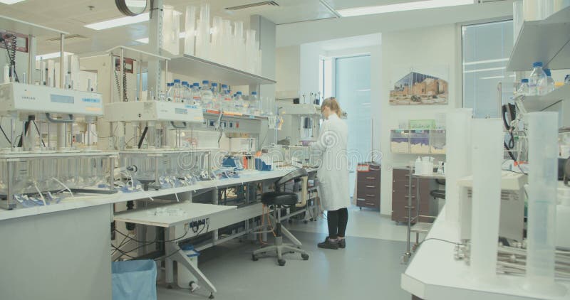 Lab Technician Working in a Pharmaceutical Company Laboratory Stock ...