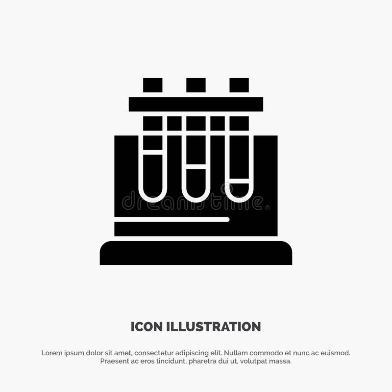 Lab, Test, Chemistry, Science Solid Black Glyph Icon Stock Vector ...