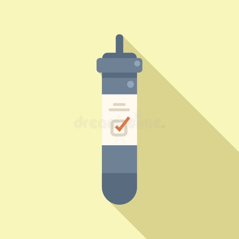 Lab Test Tube Icon Flat Vector. Sample Result Stock Vector ...