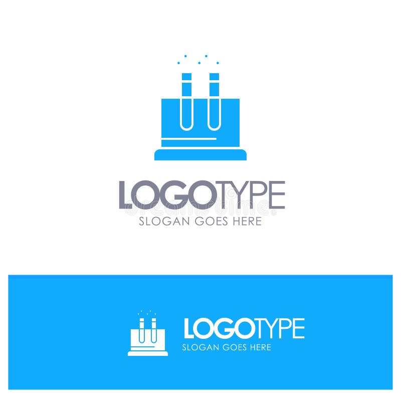 Lab, Test, Tube, Science Blue Solid Logo with Place for Tagline Stock ...