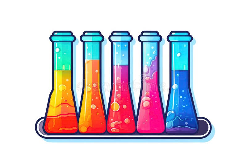 Lab Test Tubes Sticker on White Background. Generative AI Stock ...