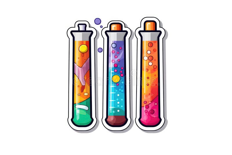 Lab Test Tubes Sticker on White Background. Generative AI Stock ...