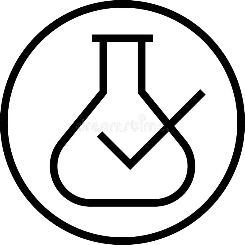 Lab Tested Label Line Icon, Vector Illustration Stock Vector ...