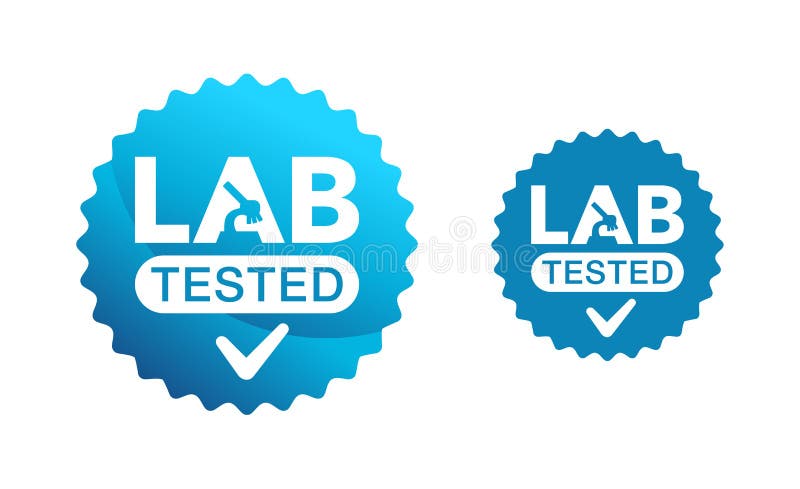 Lab Tested Sign with Check Mark and Microscope Stock Vector ...
