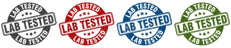 Lab Tested Stamp. Lab Tested Round Stamp Set Isolated on White ...