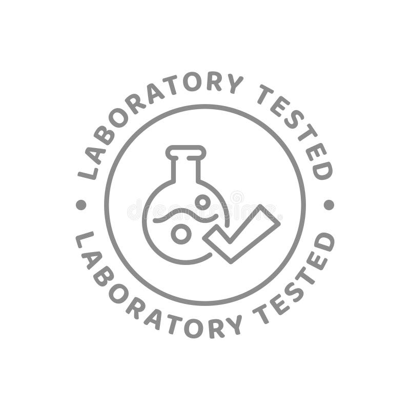 Lab Tested Vector with Flask and Checkmark Stock Vector - Illustration ...