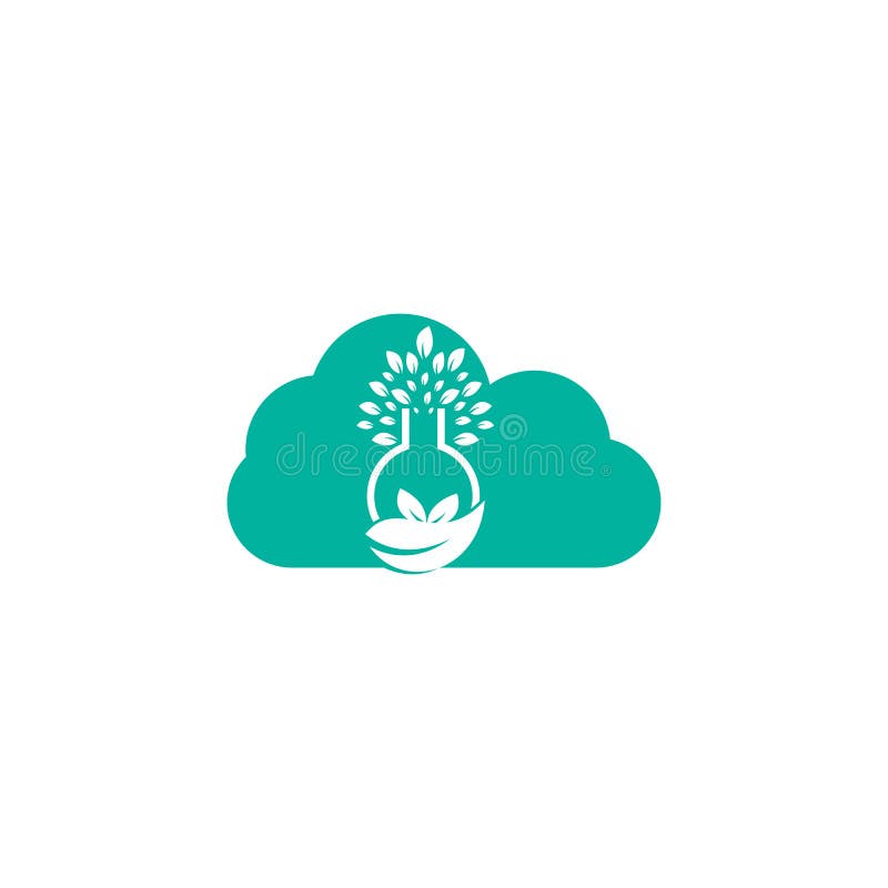 Lab Tree Cloud Shape Concept Logo. Stock Vector - Illustration of icon ...