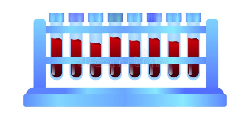 Lab Tubes with Blood Samples Flat Illustration Stock Illustration ...