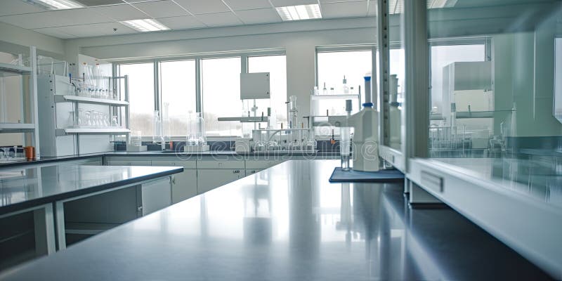 A Lab with a Lot of White Cabinets and Counters. Generative AI Image ...