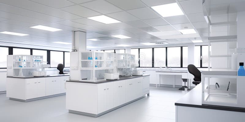 A Lab with a Lot of White Cabinets and Counters. Generative AI Image ...