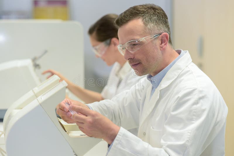 Lab Worker Doing Research Chemical Test Concentrated Stock Image ...