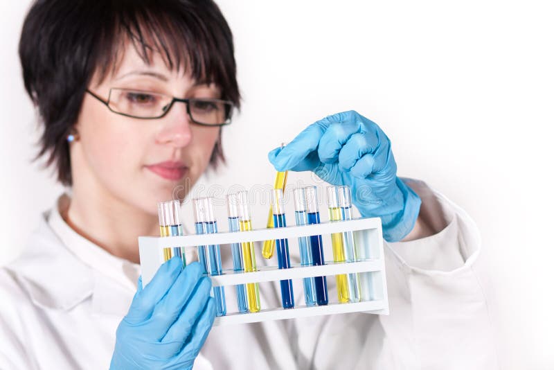 Lab Worker Holding Up Test Tube Stock Photo - Image of chemical ...