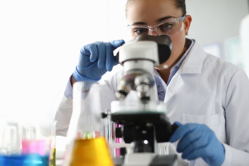 Lab Worker Making Expertise Stock Photo - Image of glassware, education ...