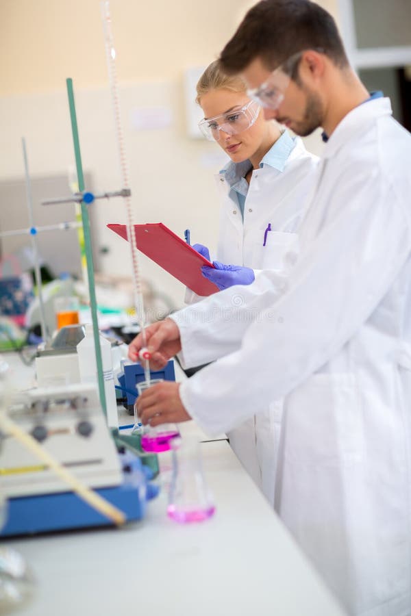 Chemistry Worker Work with Glass Pipette in Lab Stock Photo - Image of ...