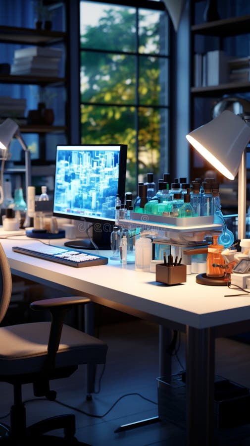 Lab Workspace Interior Visualized in 3D, Capturing the Essence of ...