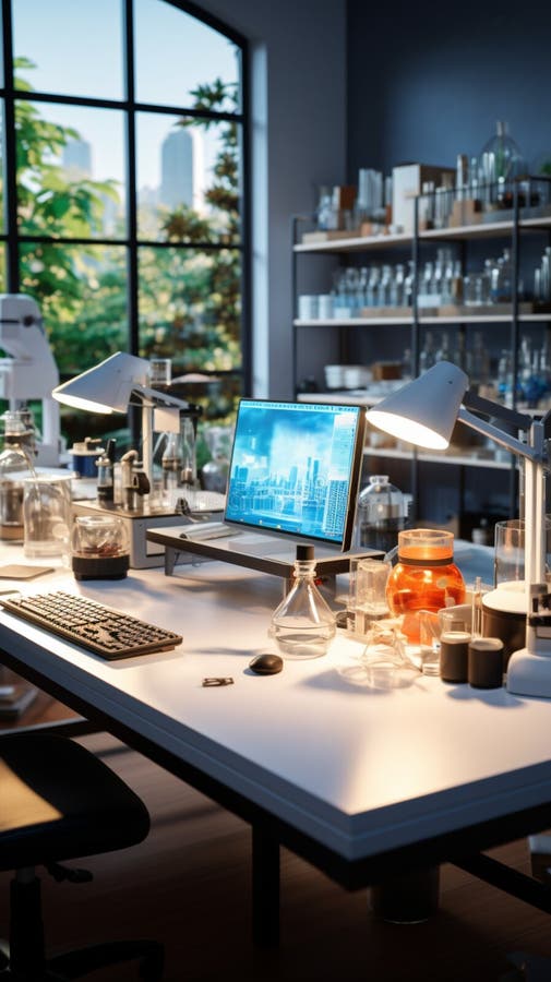 Lab Workspace Interior Visualized in 3D, Capturing the Essence of ...