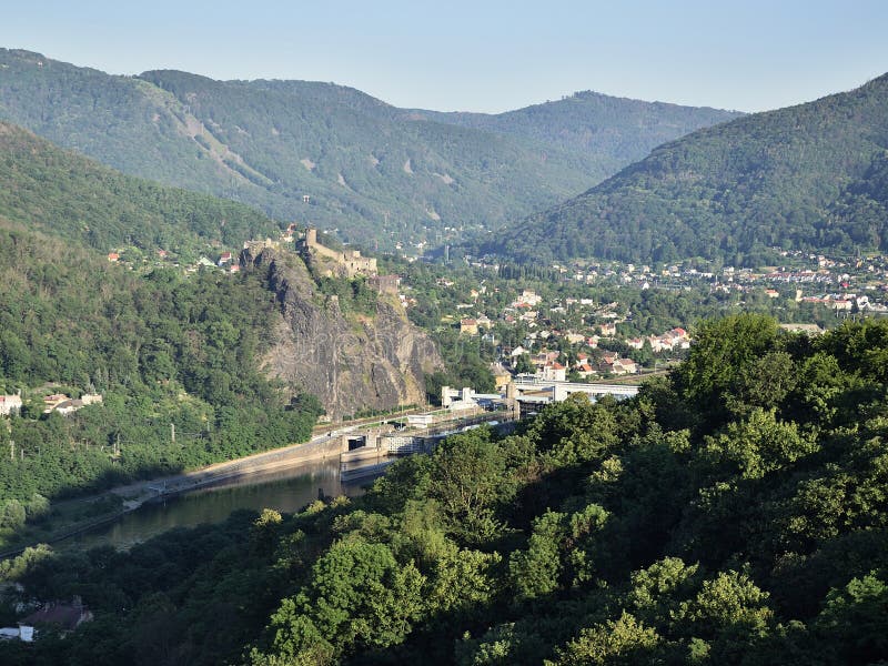 Labe River Valley with Strekov Castle at Sunset on 24th June 2019 ...
